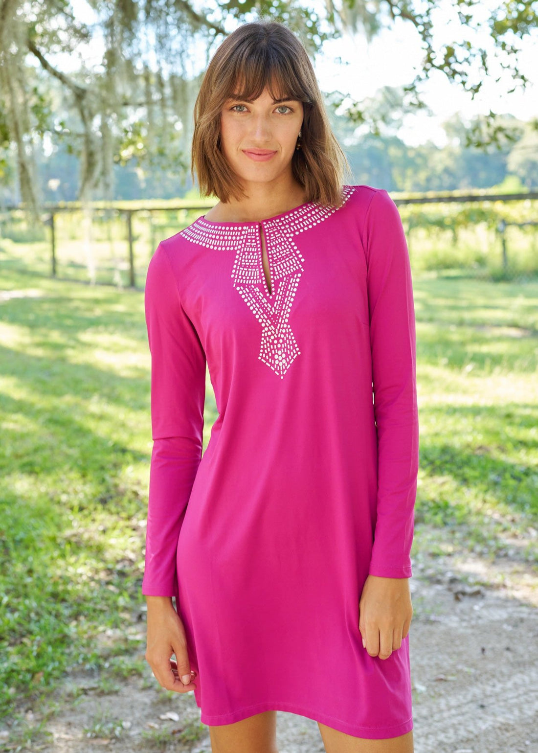 Merlot Metallic Keyhole Dress | Cabana Life